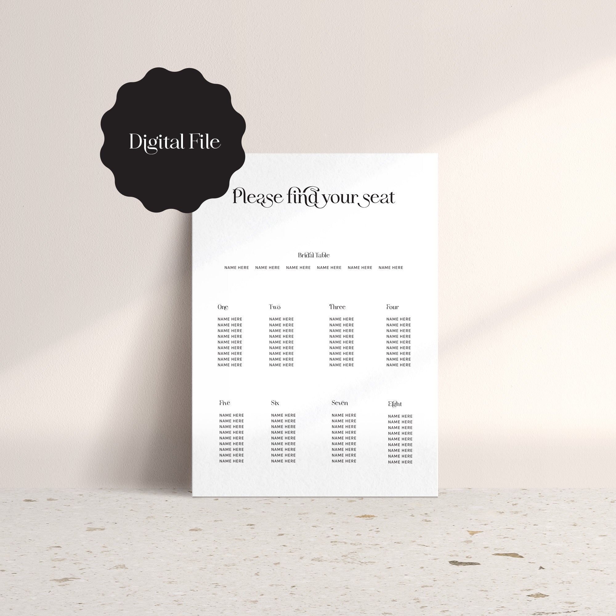 Digital Seating Chart – Ivory & Ink Weddings