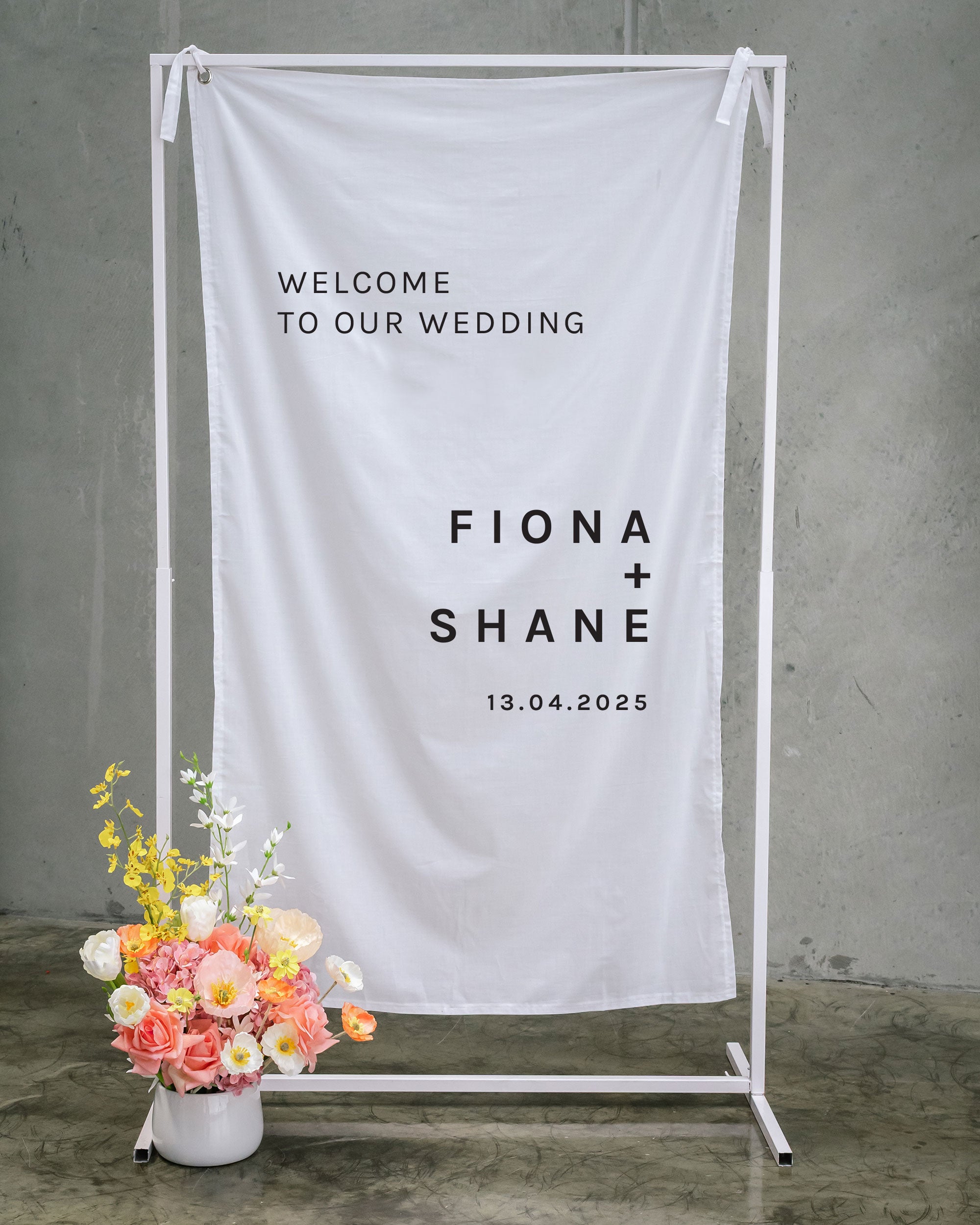 FIONA Fabric Welcome Sign – Ivory & Ink Weddings