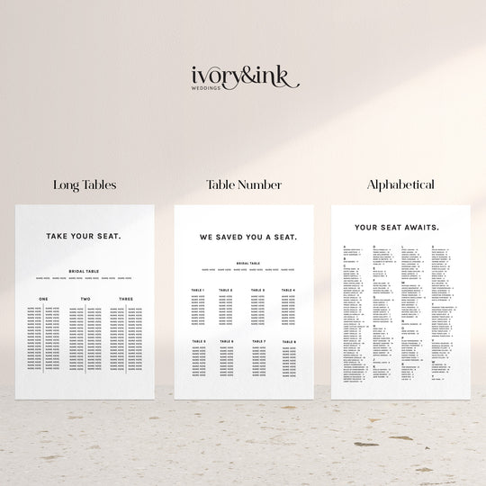 Digital Seating Chart – Ivory & Ink Weddings